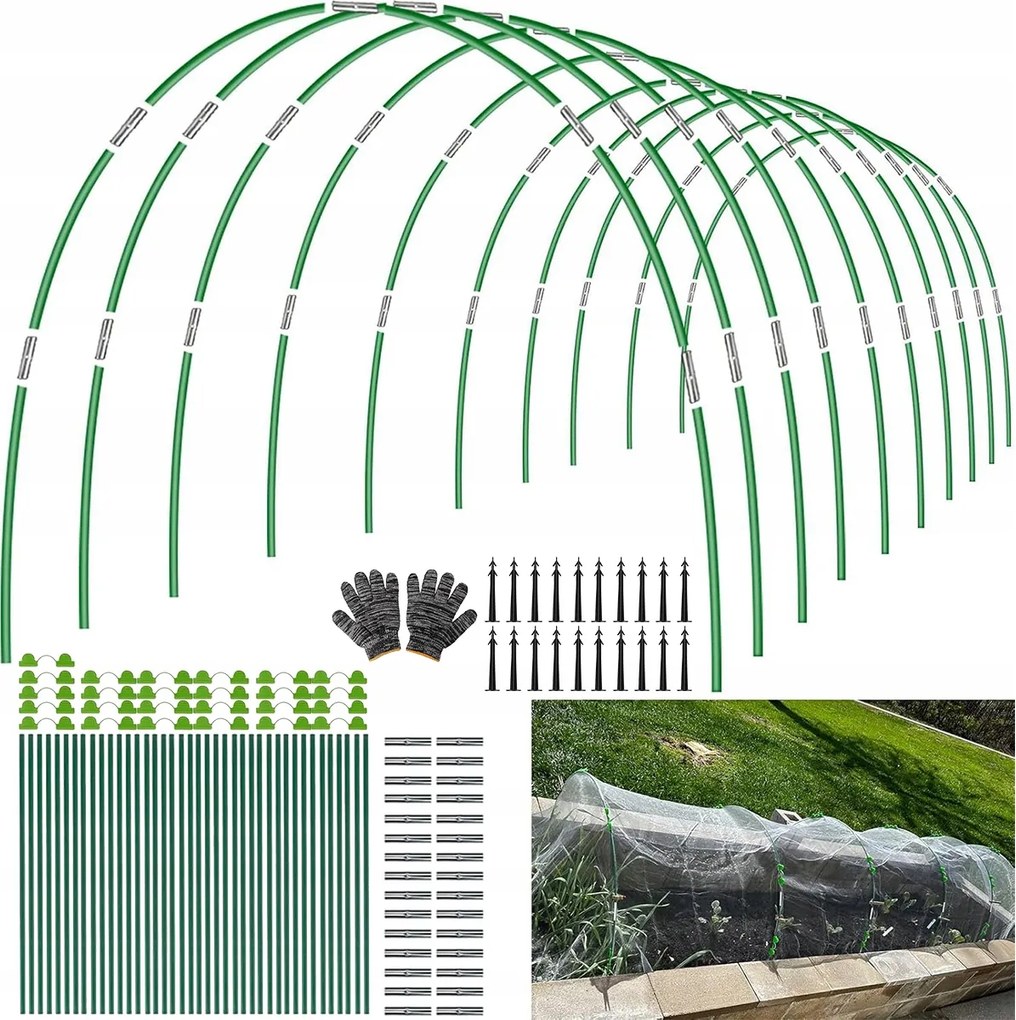40ks Rošt Skleník Tunel Kostra Zahradní Pro Pěstování Zelená Nová