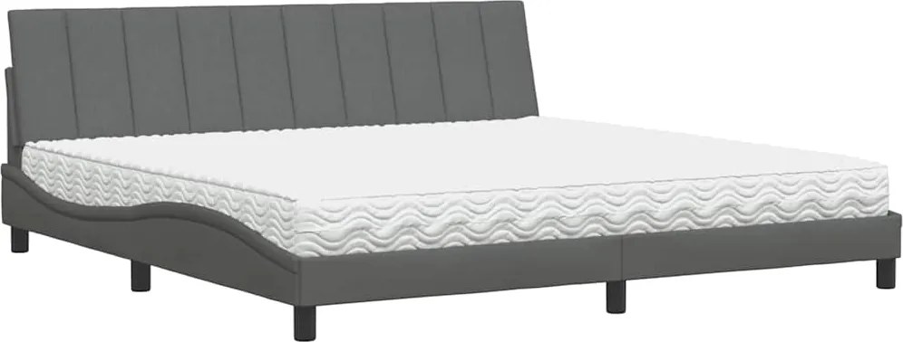 Postel s matrací Hanko tmavě šedá 200 x 200 cm textil 3310553