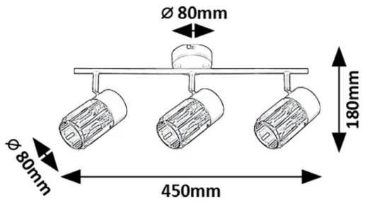 Rabalux 73061 - Bodové svítidlo VENARO 3xE14/15W/230V