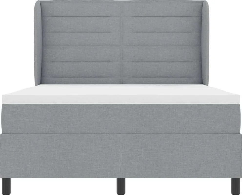 Postel s boxspringem s matrací Světle šedá 140 x 200 cm textil 3340501