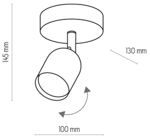 TK LIGHTING Bodové svítidlo - TOP 3301, 230V/10W/1xGU10, zlatá/černá