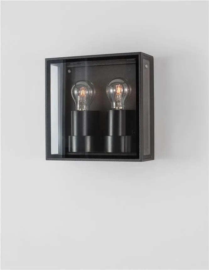 NV 9197702 Venkovní nástěnné svítidlo SORREN antracitový hliník a čiré sklo E27 2x12W 220-240V bez žárovky IP65 - NOVA LUCE