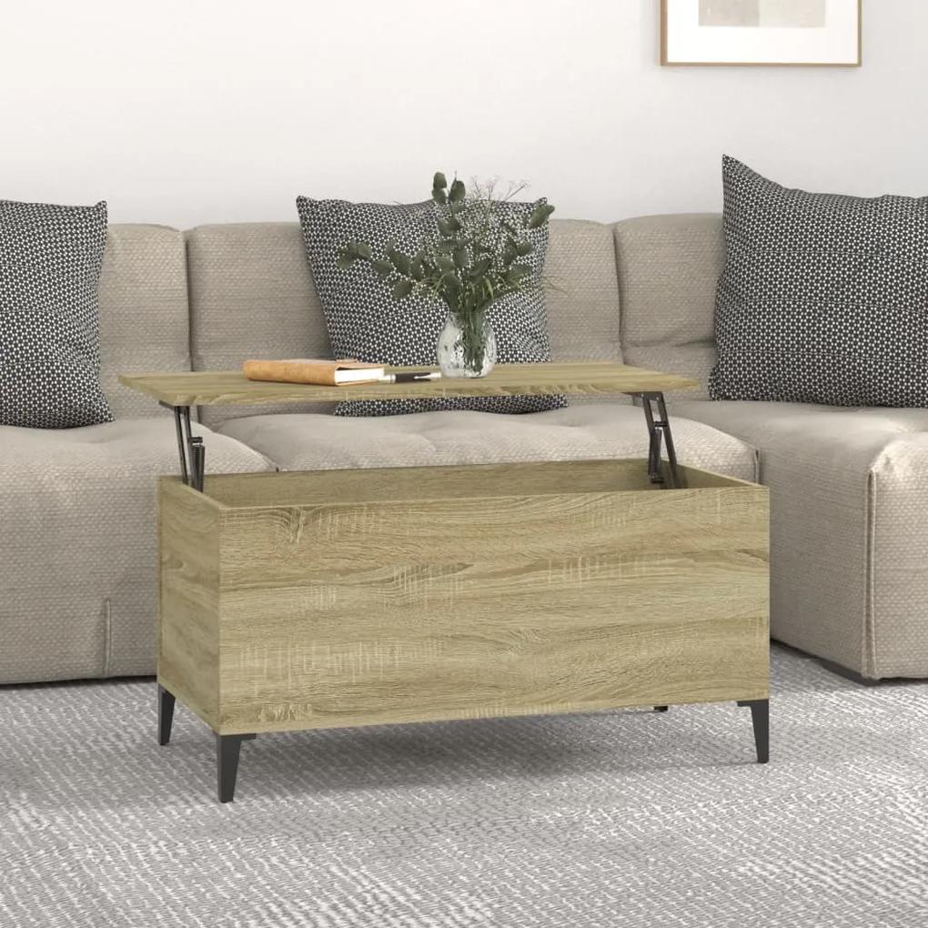 vidaXL Konferenční stolek 90x44,5x45 cm kompozitní dřevo [819592] Barva: hnědý dub