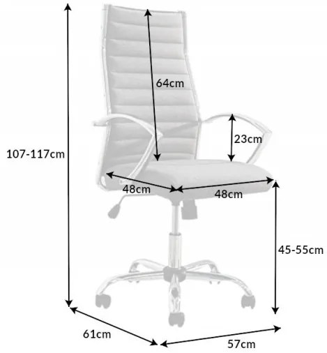 Noble Home Šedá kancelářská židle Big Deal 107-117 cm