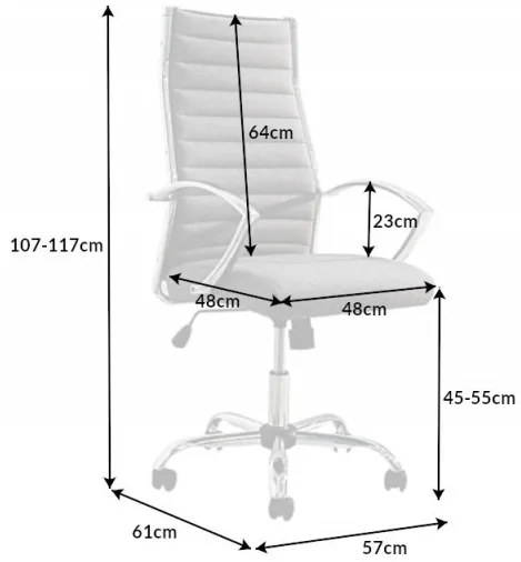 Šedá kancelářská židle Big Deal 107-117 cm