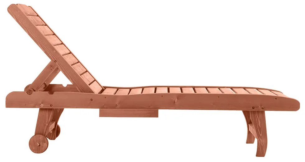 Dřevěné rozkládací lehátko s výsuvnou podpěrou
