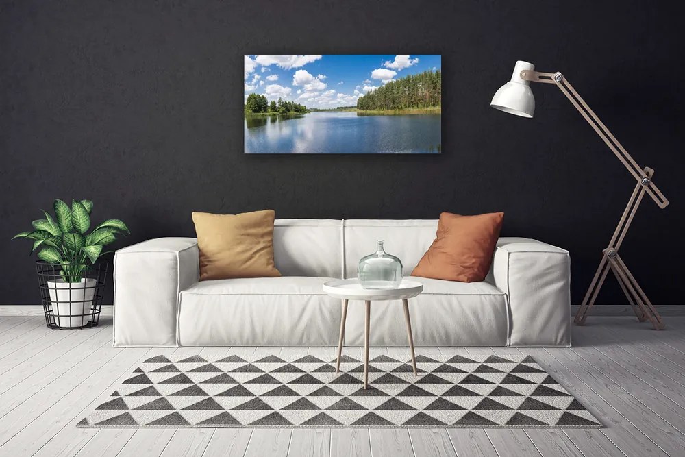 Obraz na plátně Jezero Les Krajina 120x60 cm