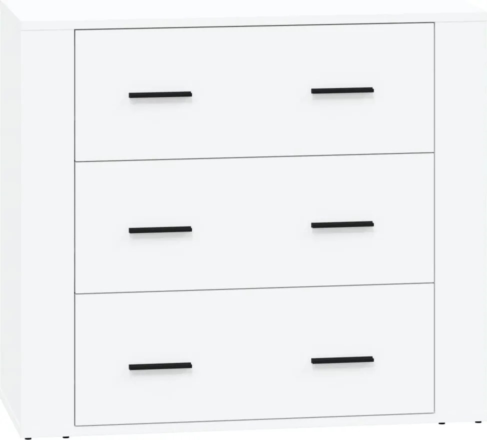 Příborníky 2 ks bílé kompozitní dřevo 3185407
