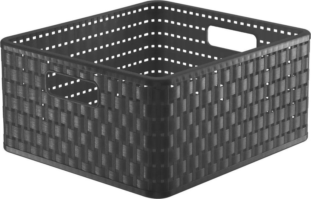 Rotho COUNTRY Úložný box, 32,8 × 30 × 16 cm, 14 l, antracit