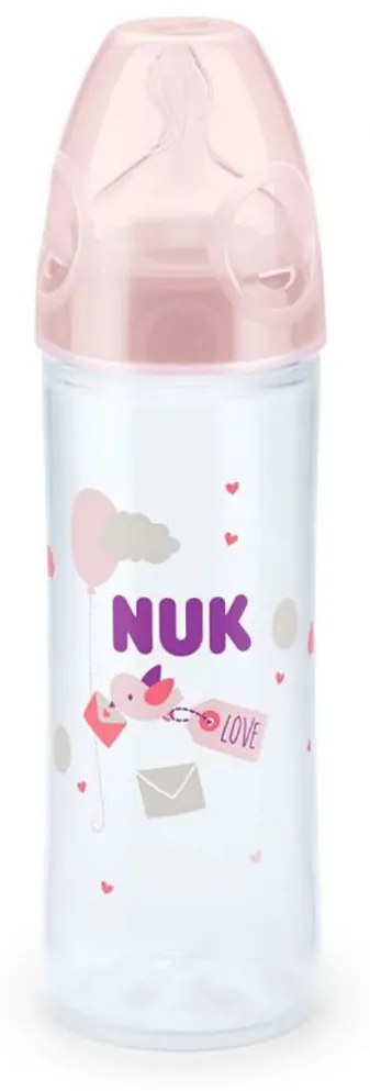 Kojenecká láhev NUK LOVE 250 ml, 6-18 m růžová