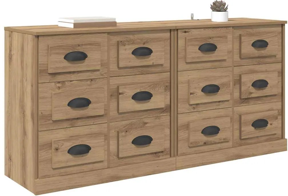 Konzole 2 ks Artisanový dub 70 x 35,5 x 67,5 cm 3402666