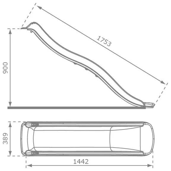 4iQ Group Dětská skluzavka 90cm, délka 175cm- ČERVENÁ