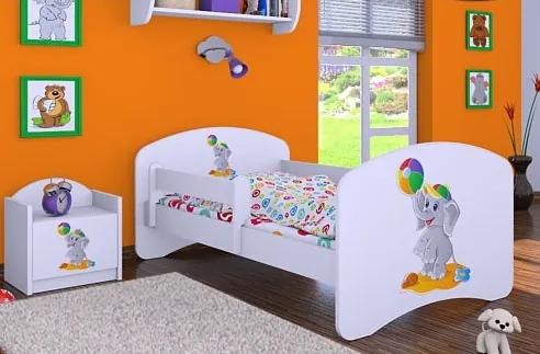 MAXMAX Dětská postel bez šuplíku 140x70cm SLON S BALONEM