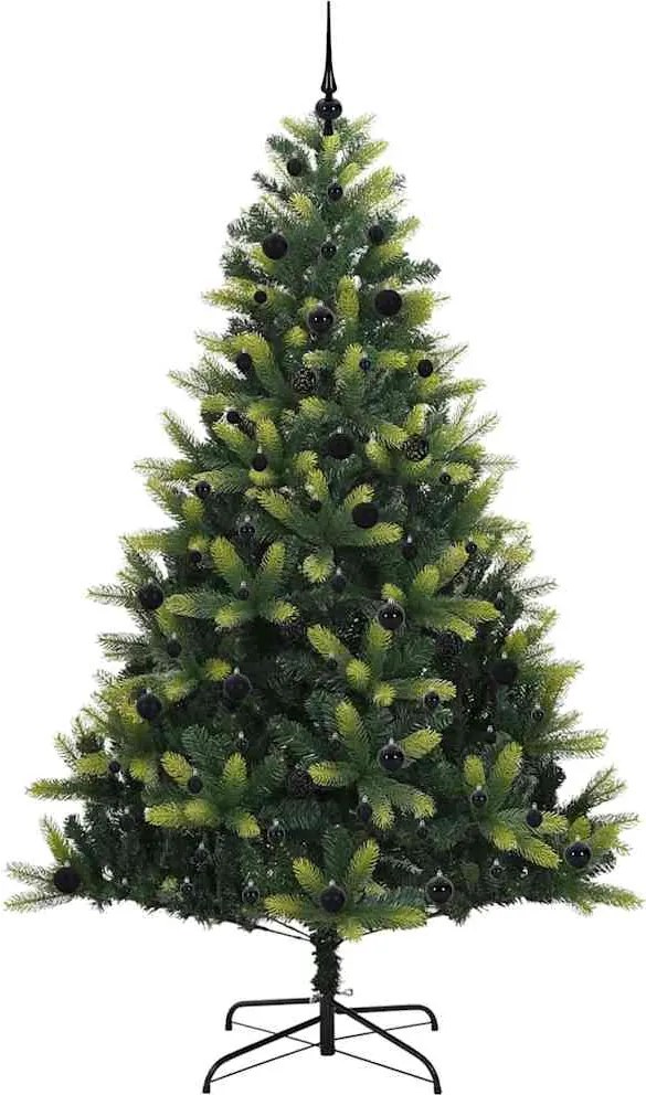 Umělý skládací vánoční stromeček 300 LED Zelená 240 cm PVC a PE 3396010