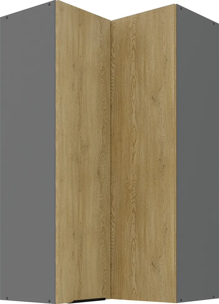 CREMONA ac | horní kuchyňská skříňka 60x60 GN-108 2F (90°) rohová s policemi | EXTRA VYSOKÁ | 60x60 cm | antracit/cremona