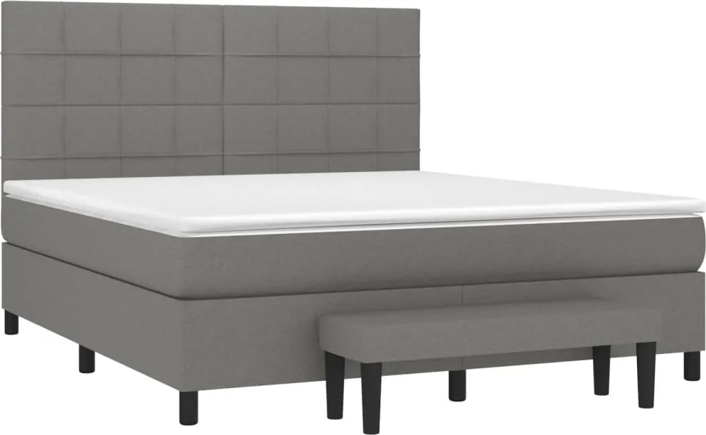 Box spring postel s matrací tmavě šedá 160x200 cm textil 3136606