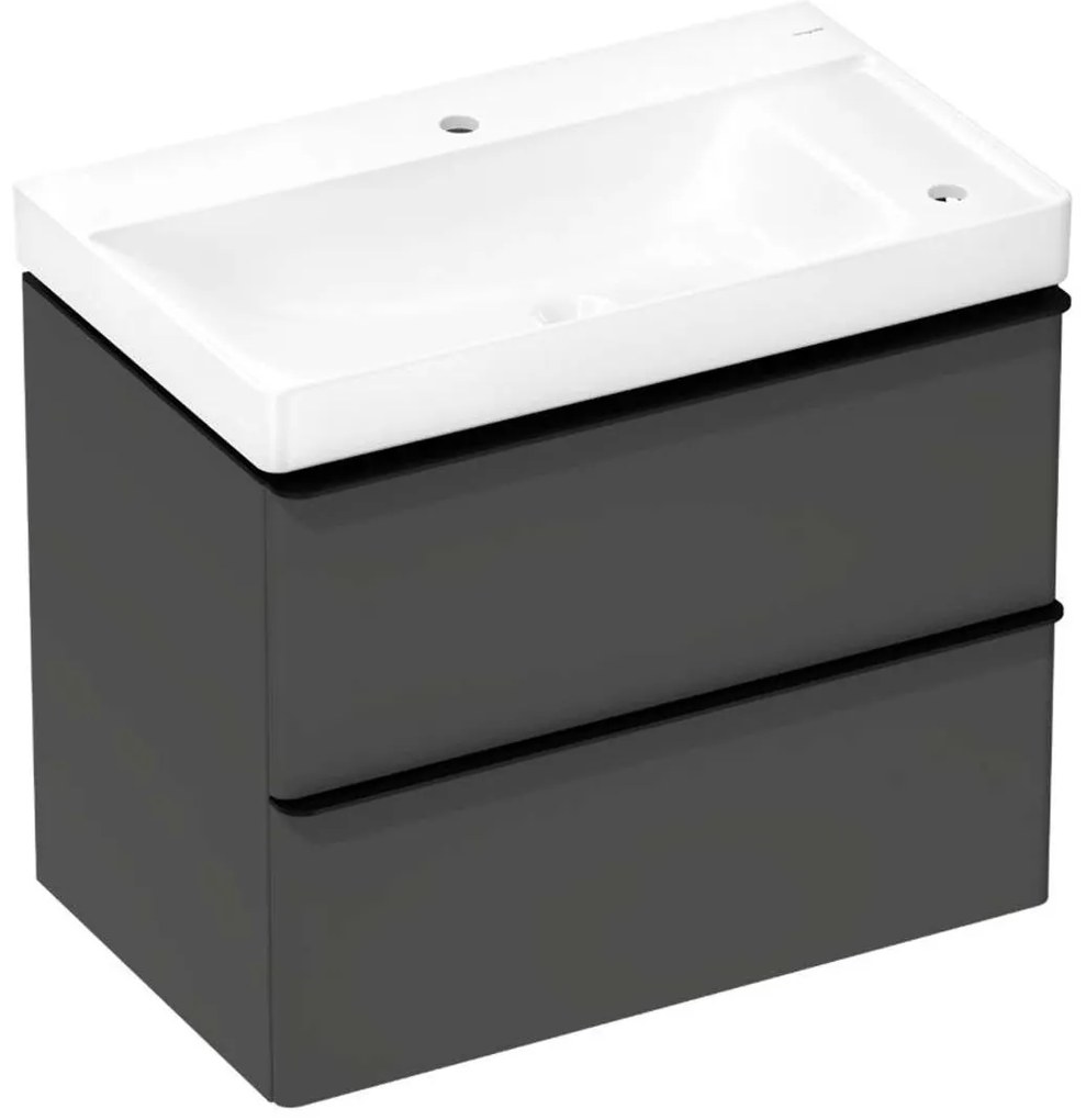 Hansgrohe Xelu Q - Skříňka s umyvadlem, 63x78x50 cm, 2 zásuvky, matná šedá/matná černá 54381670