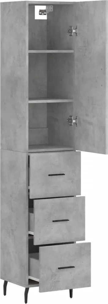 Skříň highboard betonově šedá 34,5x34x180 cm kompozitní dřevo 3198869