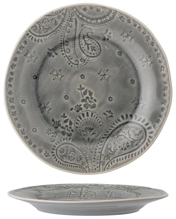 Šedý talíř z kameniny Bloomingville Rani, ø 26,5 cm