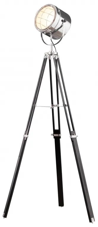 Inviro + Stojací lampa FILNOIRE 145 cm, chrom/černá