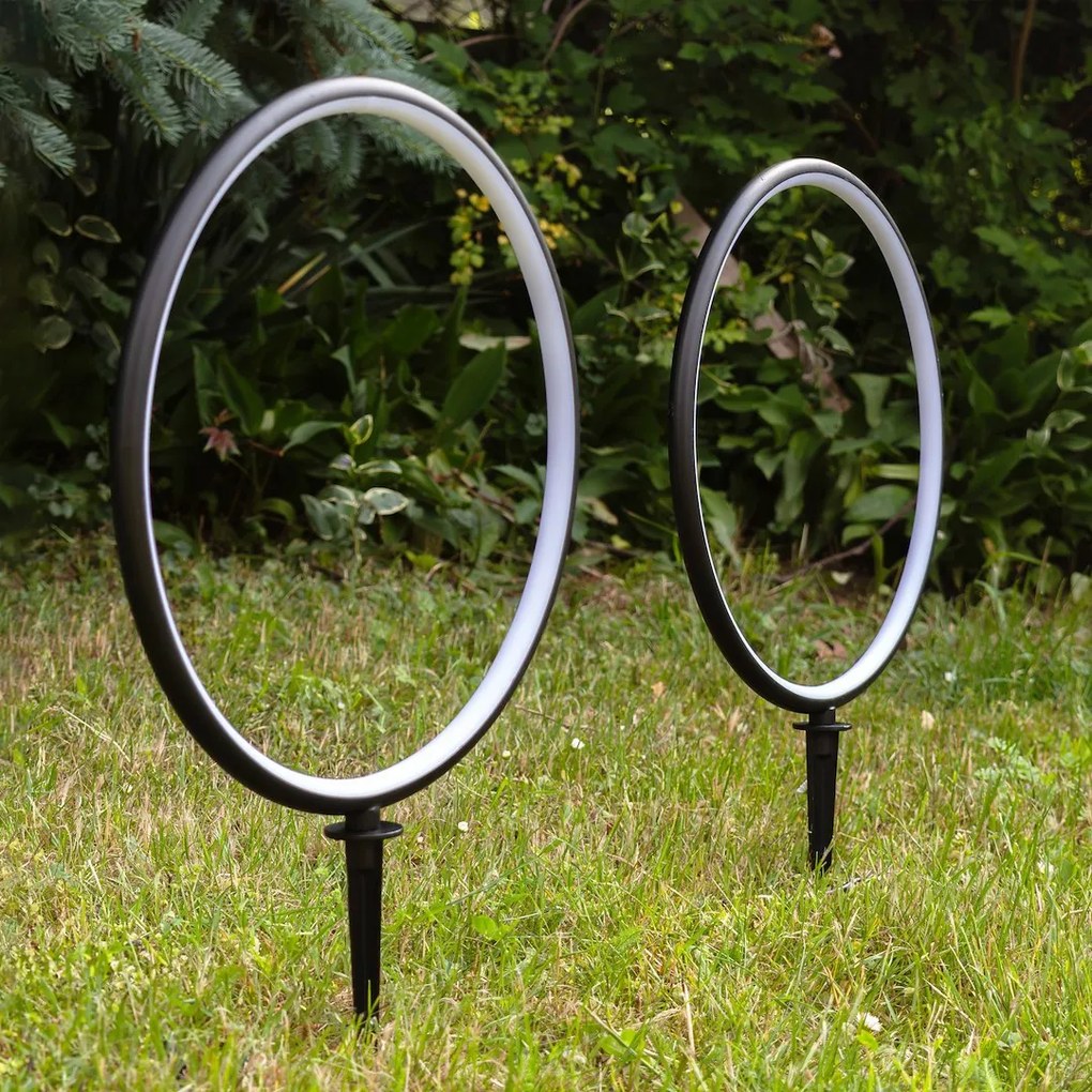 Exteriérové solární zapichovací svítidlo Rings, 2x LED 1,5w, černá