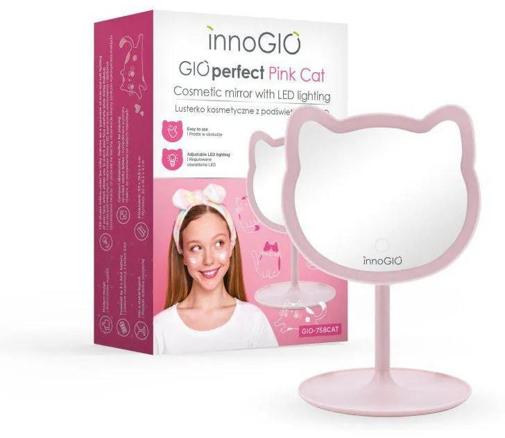 innoGIO Kosmetické zrcátko GIOperfect Pink Cat