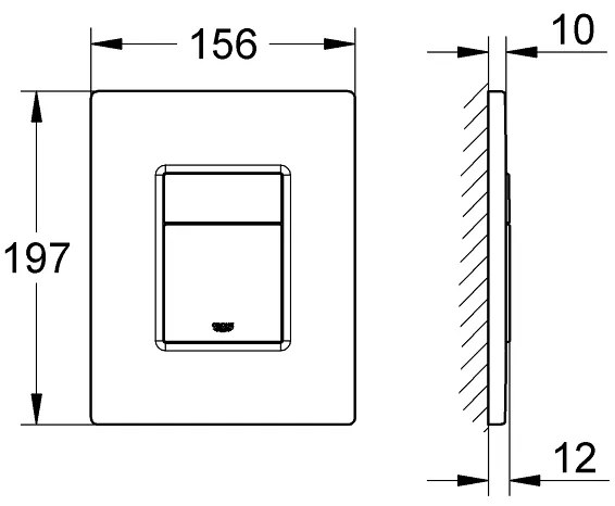 GROHE Even - Ovládací tlačítko k WC, černá matná 38966KF0