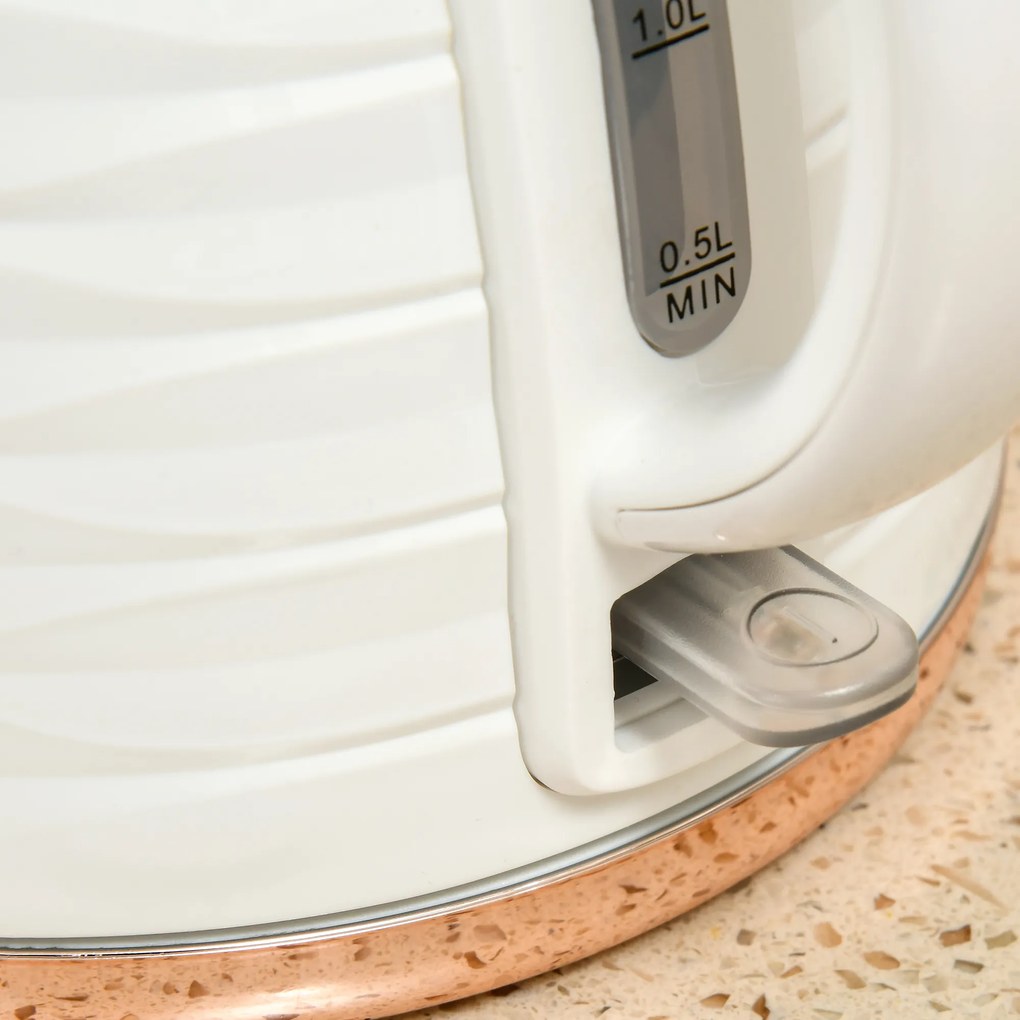HOMCOM Elektrický varná konvice, 1,7 l, 2,2 kW, rychlovarná funkce s odnímatelným omyvatelným filtrem proti vodnímu kameni