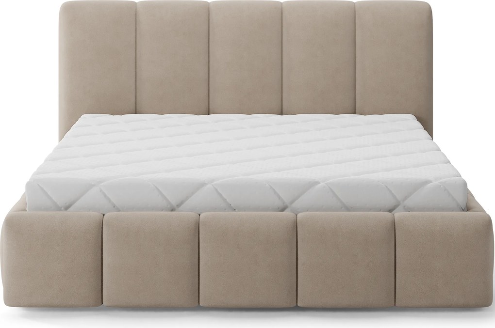 Postel Edvige + Dřevěný rám + plynový výtah + kontejner 160x200