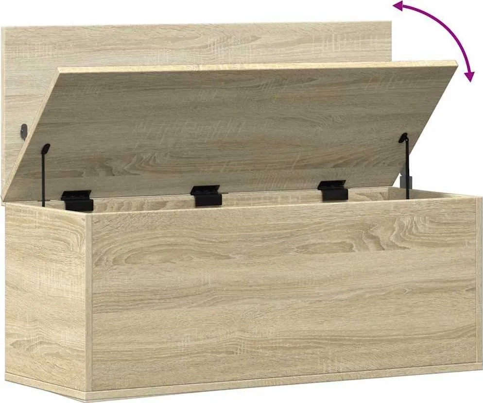 vidaXL Úložný box 90 x 35 x 35 cm kompozitní dřevo [840682] Barva: hnědý dub