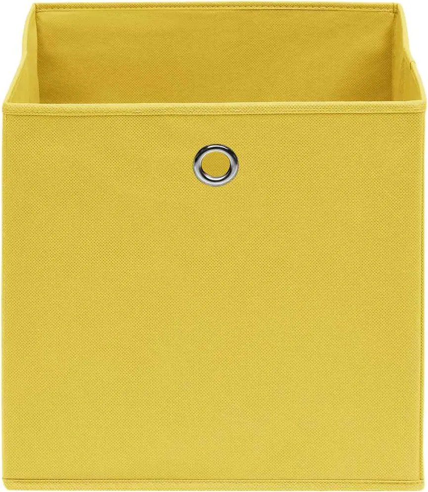 Úložné boxy 4 ks žluté 32 x 32 x 32 cm textil 288365