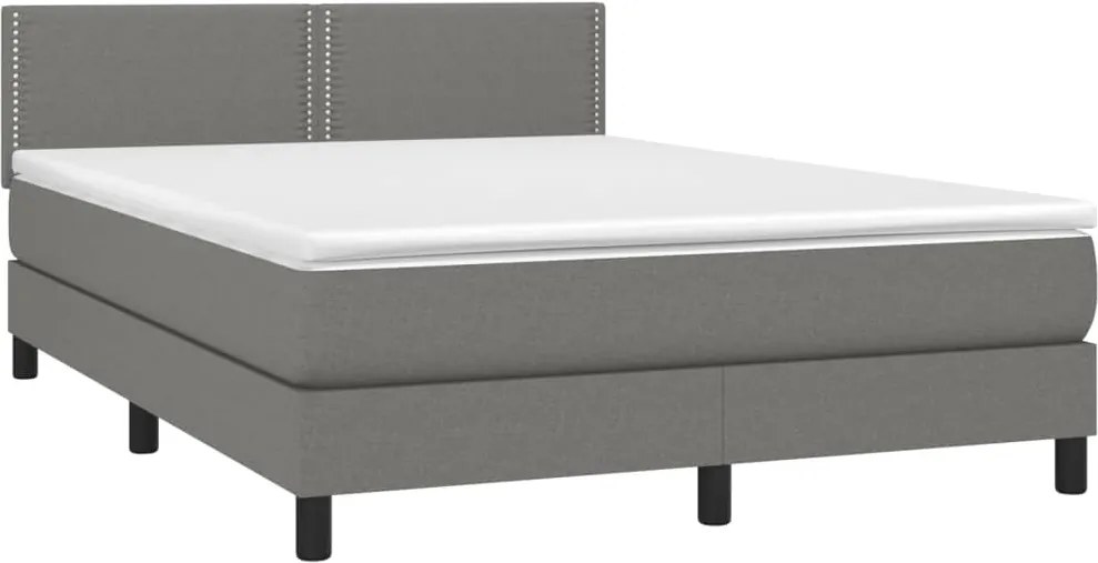 Box spring postel s matrací tmavě šedá 140x200 cm textil 3139978