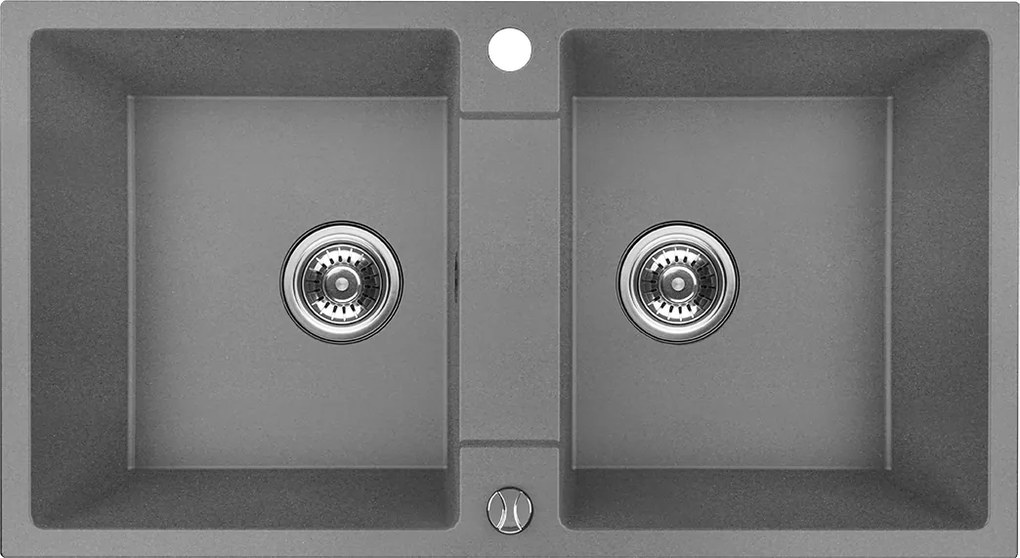 Kuchinox Rab, 2-komorový granitový dřez 800x440x186 mm, šedá, LAV-SBF_520Y