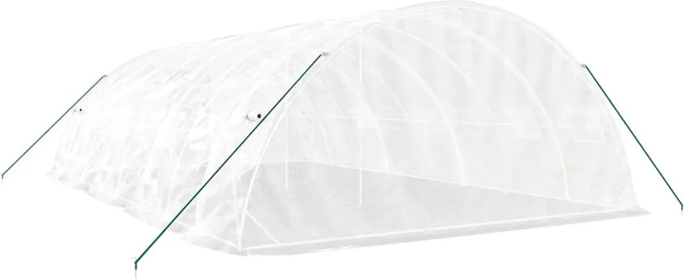 Skleník s ocelovým rámem bílý 40 m² 8 x 5 x 2,3 m 3188096