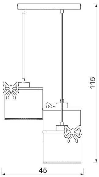 Dětský lustr na lanku SWEET 3xE27/15W/230V bílá/růžová/motýl
