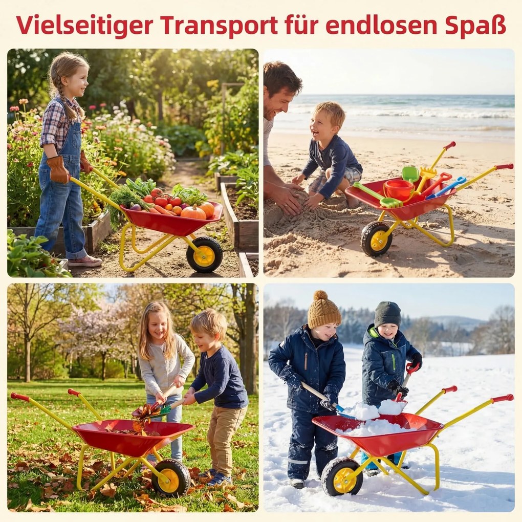 Costway Dětské trakaře plastové terénní pneumatiky indoor outdoor pro kluky
