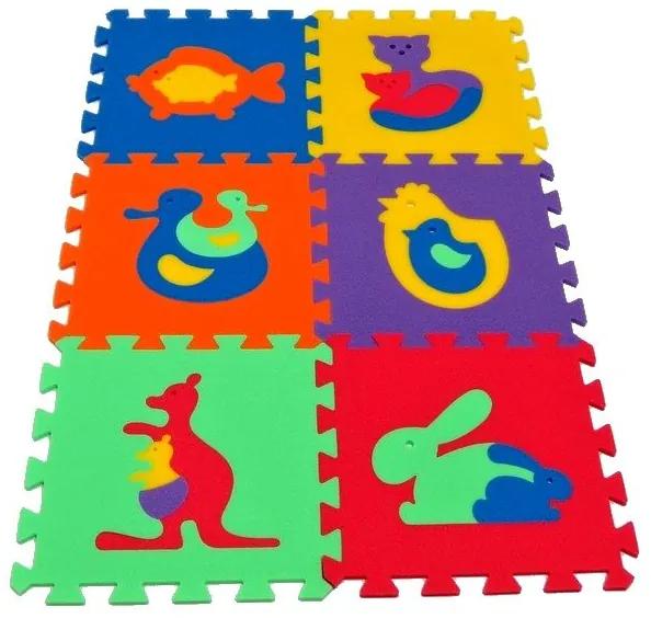 Malý Genius Pěnový koberec MAXI 6 Zvířata 1, 6 barev