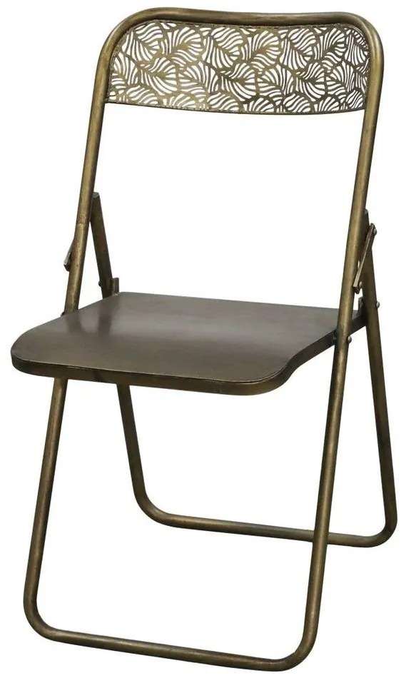 Mosazná antik kovová skládací židle Arles Chair - 52*45*82 cm