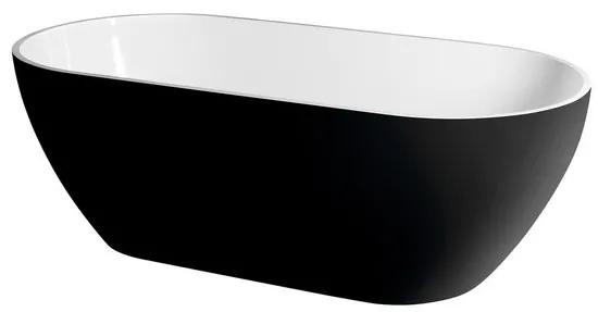 Polysan Reduta Volně stojící vana 170x80x46 cm, černo/bílá 72973