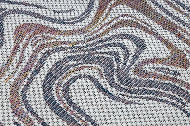 Dywany Łuszczów, Kusový koberec Sion Sisal Waves 2836 ecru/blue/pink – na ven i na doma, 160x220, vícebarevná, chodba / předsíň