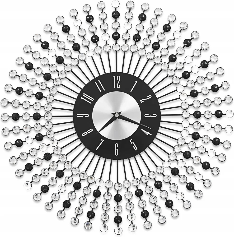 vidaXL Nástěnné hodiny, kovové, 43 cm, černé