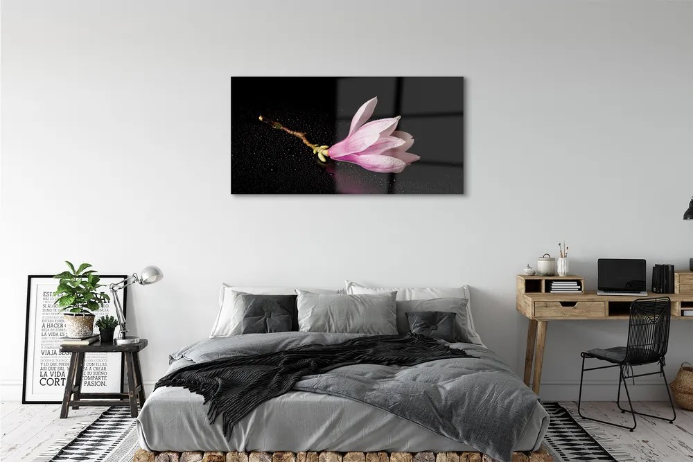 akrylový obraz květina voda 125x50 cm