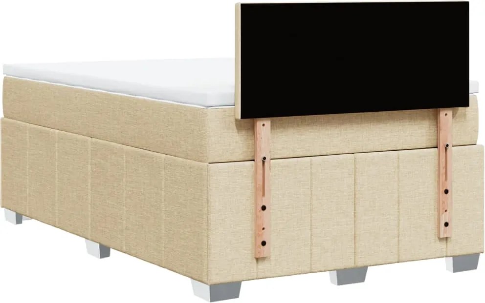 Box spring postel s matrací krémová 120x190 cm textil 3287005