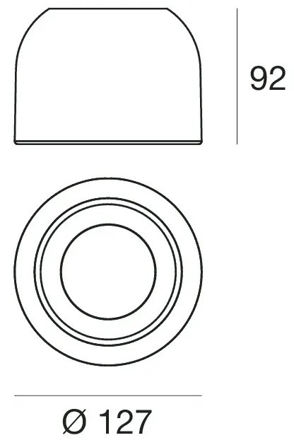 Linea Light Outlook_S, minimalistické stropní svítidlo, 11W LED 3000K, prům. 12,7cm