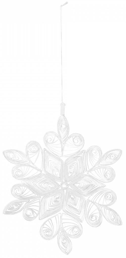 Bloomingville Závěsná vánoční ozdoba Ornament Paper, bílá barva, papír