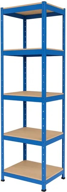 Regál 180x40x40 cm lakovaný 5-policový, nosnost 875 kg - modrý - 2ks