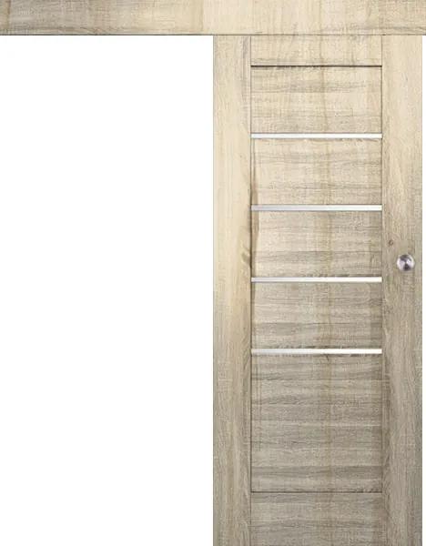 posuvné interiérové dveře na stěnu vasco doors IBIZA model 5 Průchozí rozměr: 70 x 197 cm, Orientace dveří: Levé dveře, Dekor: Dub pálený