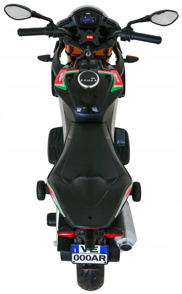 Dětská elektrická motorka Aprilia Tuono V4 Černá