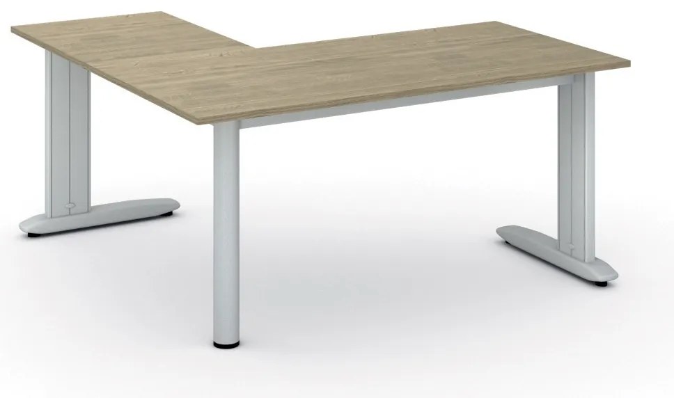 Rohový kancelářský stůl PRIMO FLEXIBLE, 160x160 cm, dub přírodní