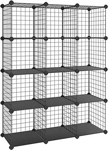 Regál pro skladování z drátěné sítě na 12 kostek, blokovací regál Z